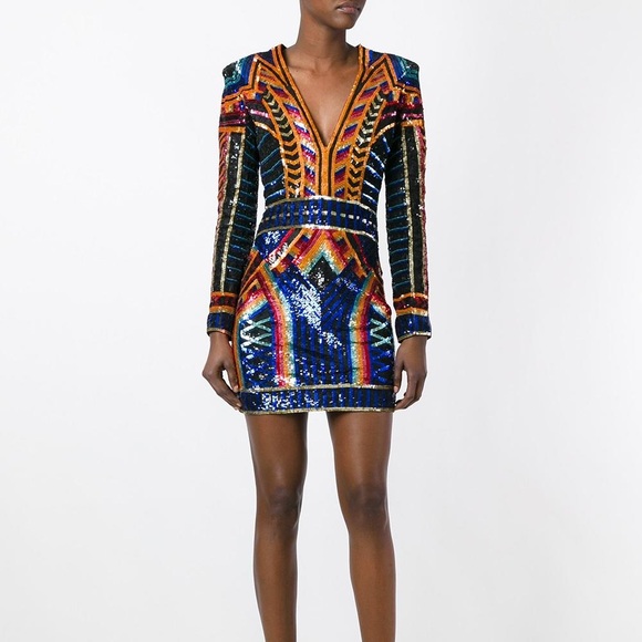 Balmain | Dresses | Balmain Sequin Dress | Poshmark